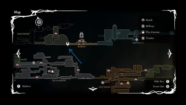 How to reach Shellwood in Hollow Knight Silksong