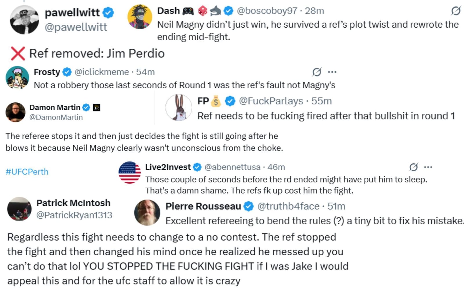 "Ref removed: Jim Perdios" - Fans react as Neil Magny secures comeback ...