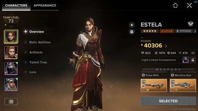 Best Mythic Artifacts for Estela in Destiny: Rising