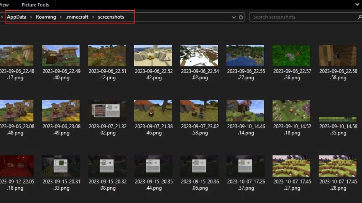 Where do Minecraft screenshots go on different devices?