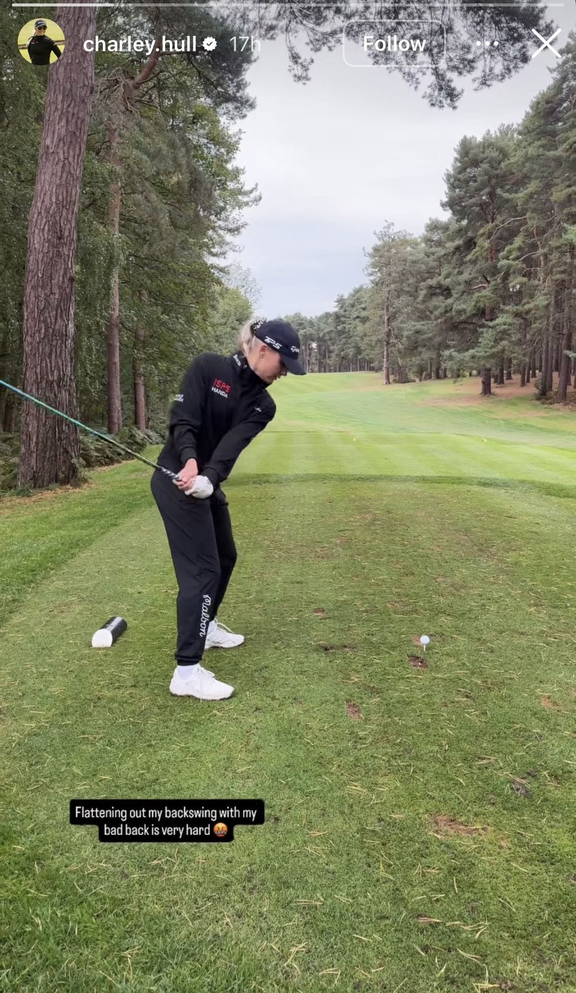 Charley Hull updates fans on ‘bad back’ struggles during practice in IG ...
