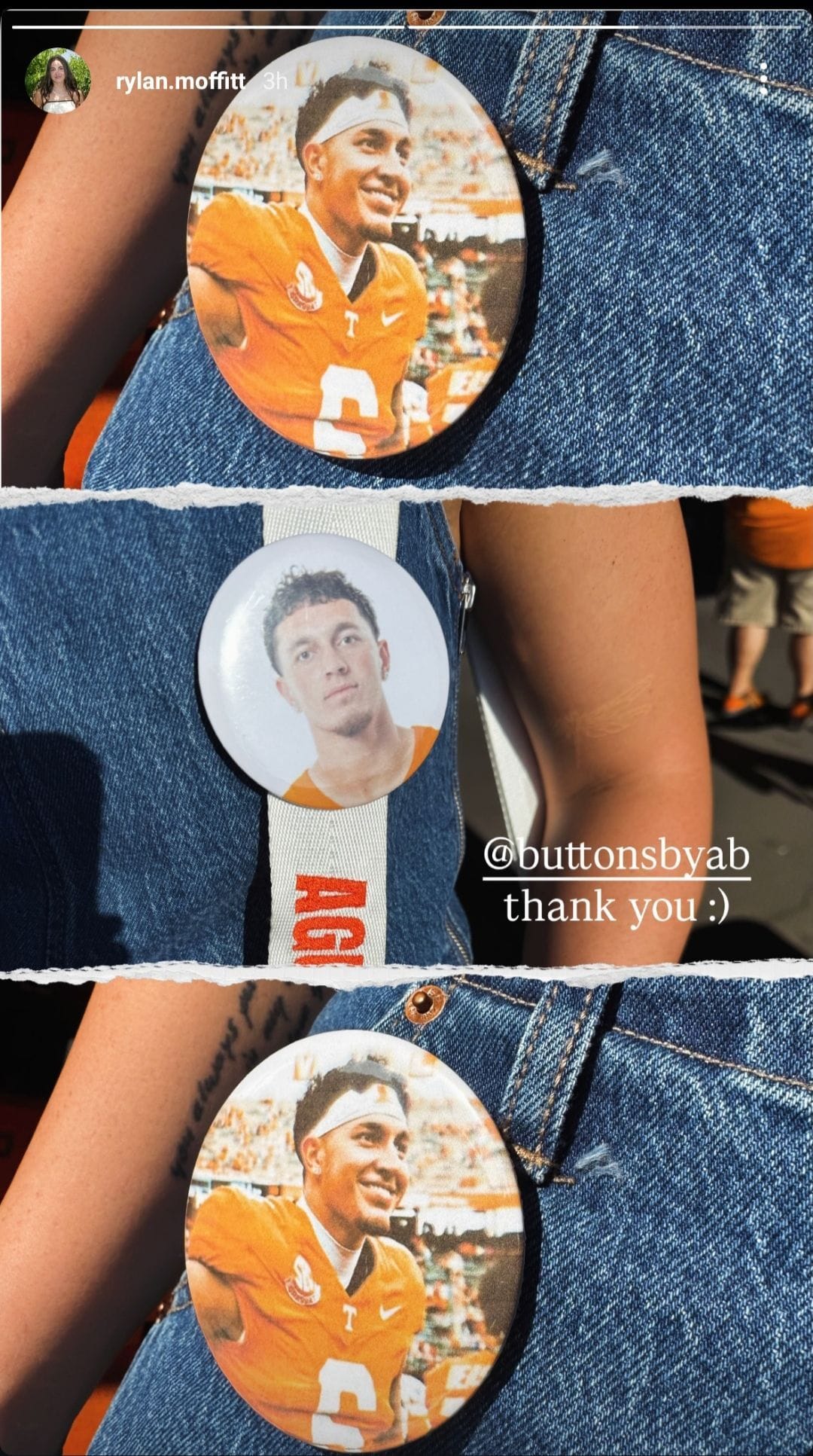 Joey Aguilar's GF Rylan Moffitt flexes her custom-made Tennessee QB ...