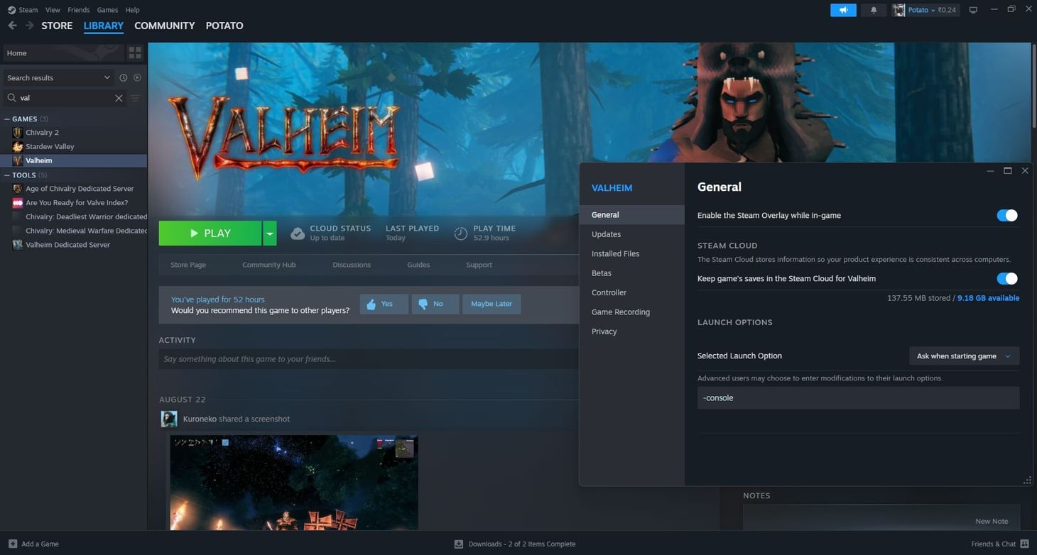 Valheim: How to enable Creative Mode
