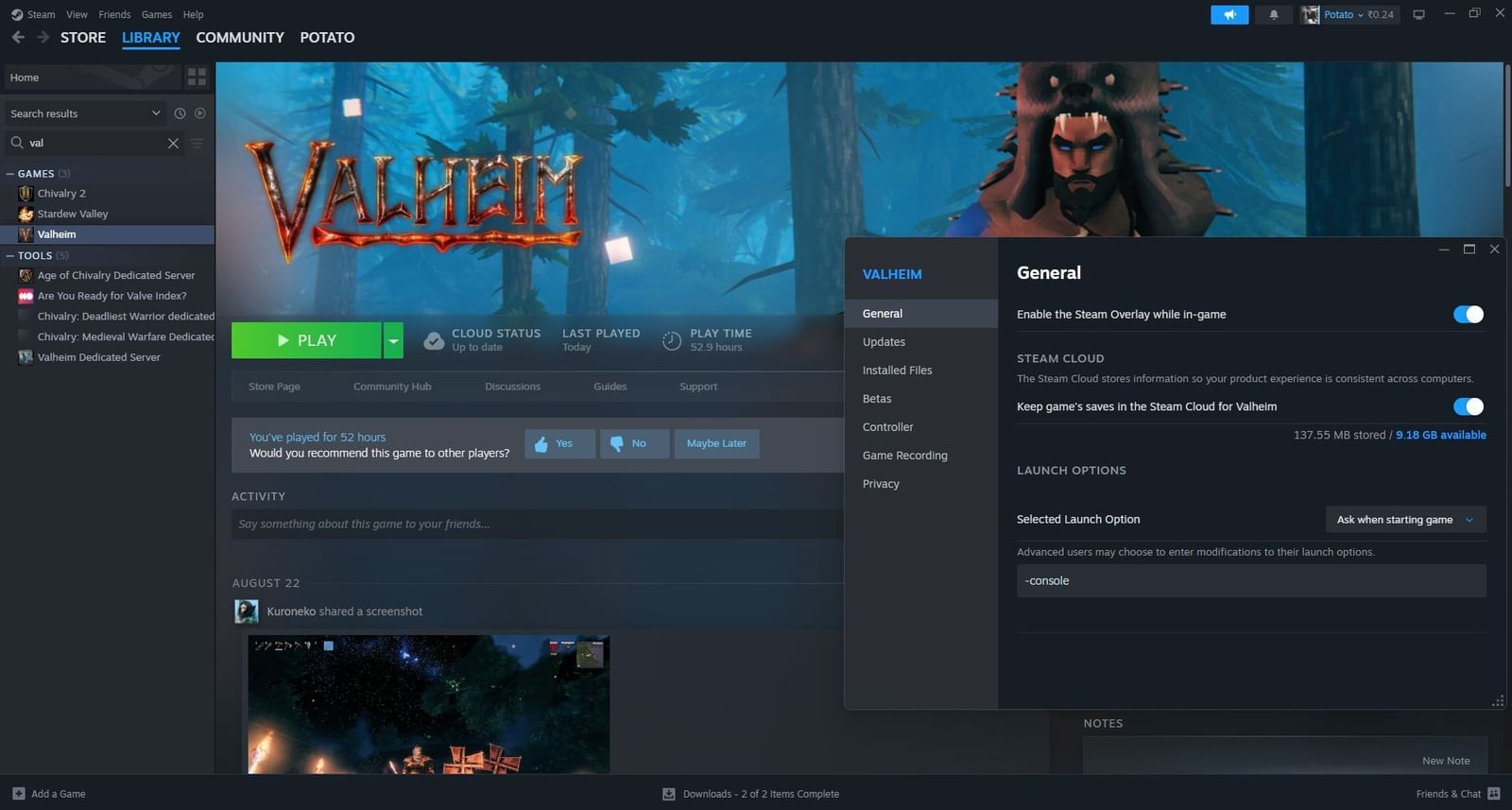 Valheim: How to enable Creative Mode