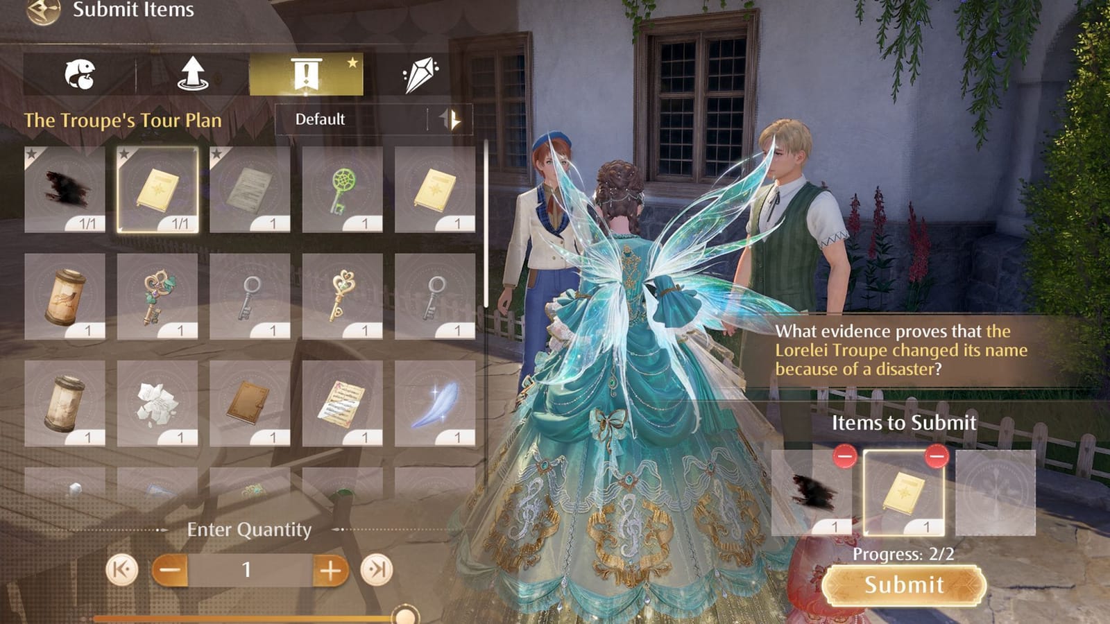 Infinity Nikki Evermelody Troupe Investigation answers guide