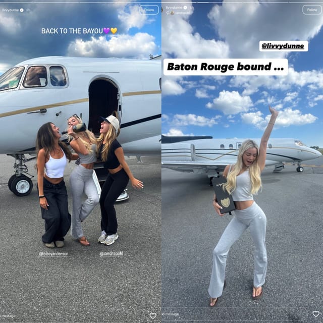 Paul Skenes' girlfriend Olivia Dunne pops champagne on private jet as ...
