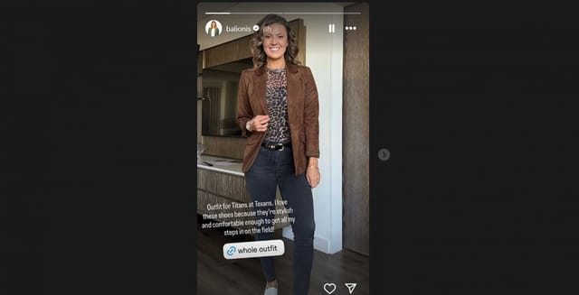 Amanda Balionis shows off $1004 Sunday NFL look in latest IG story