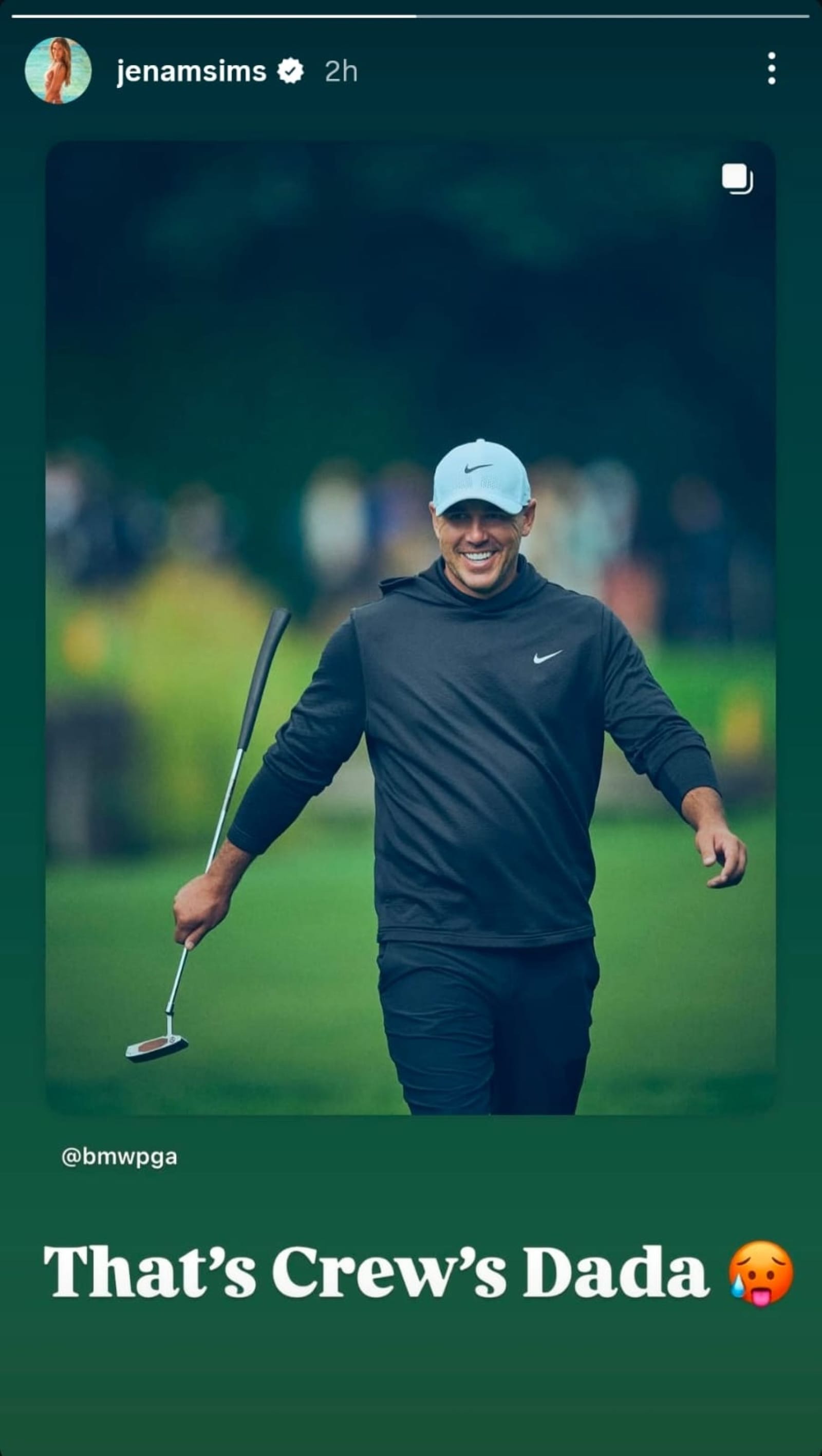 Jena Sims drops 3-word reaction after Brooks Koepka's horrendous ...