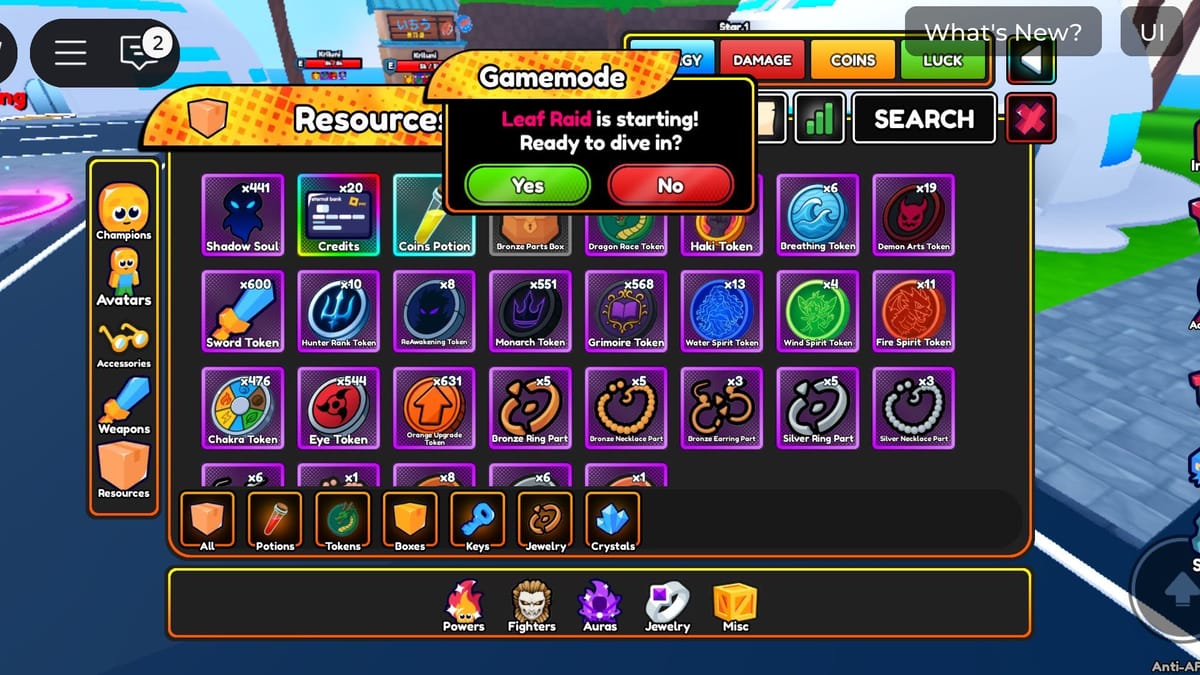 Anime Eternal Raids guide