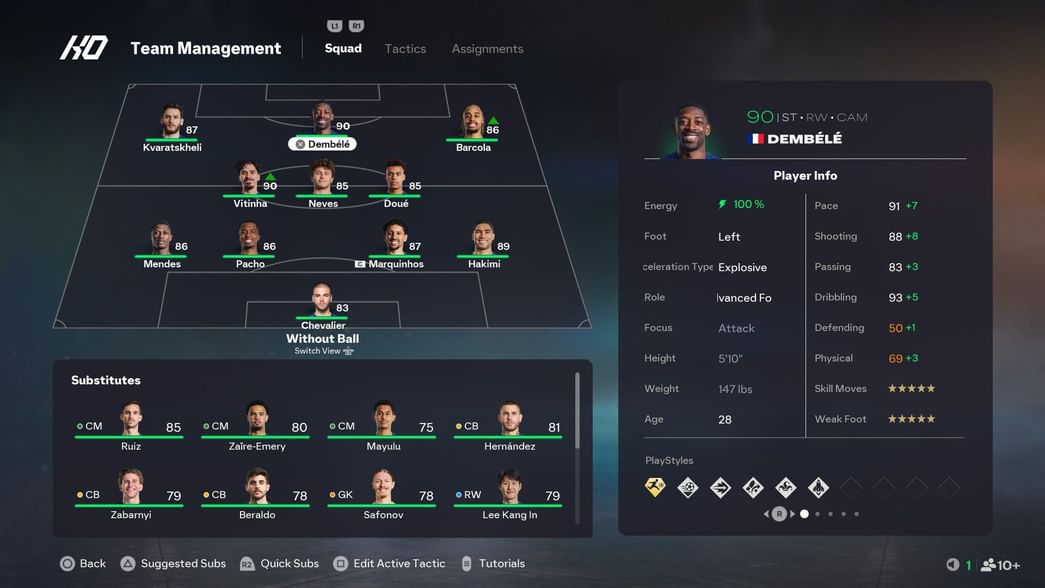 Best EA FC 26 custom tactics for PSG