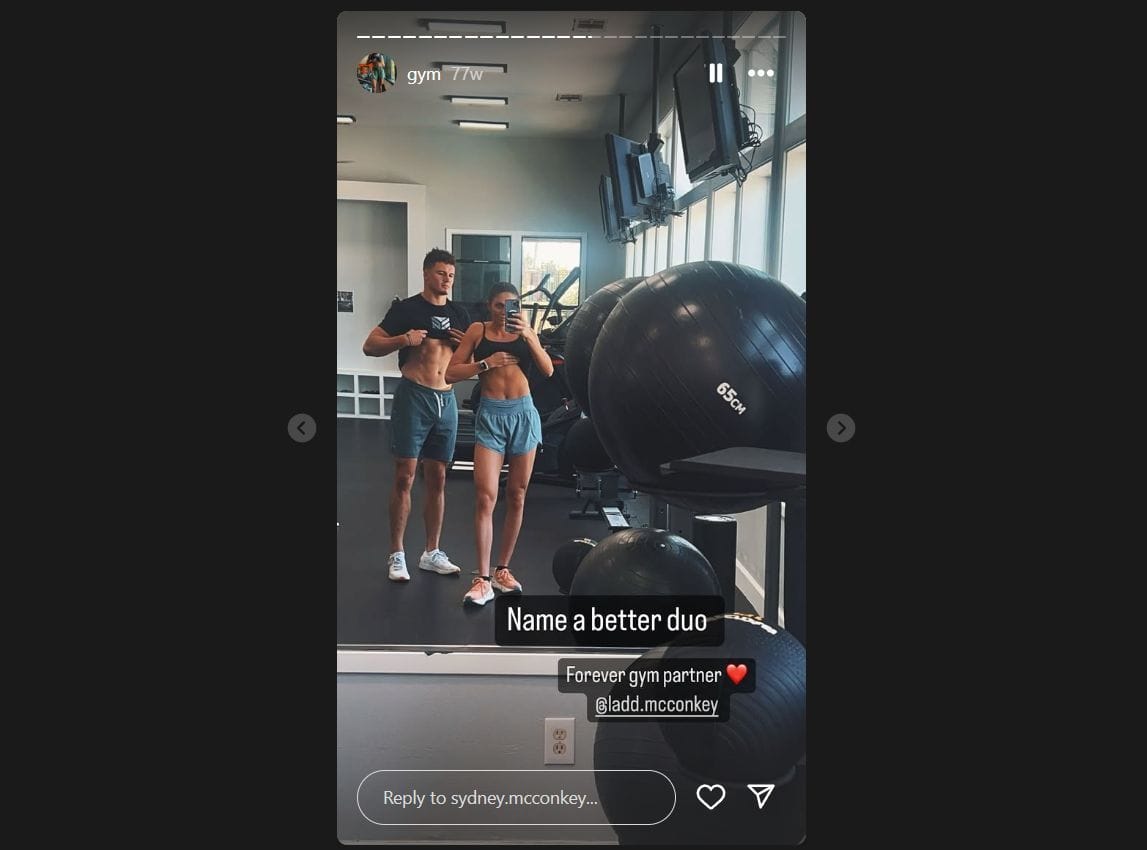 Ladd McConkey’s wife Sydney shows off toned look in fitted crop top in ...