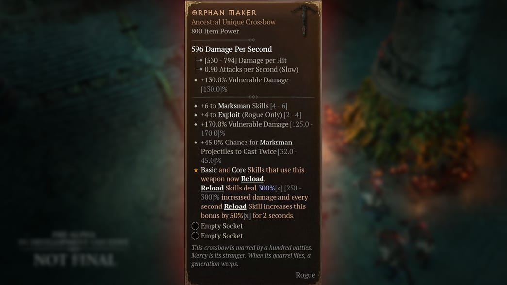 How to get Orphan Maker in Diablo 4 and its unique effects