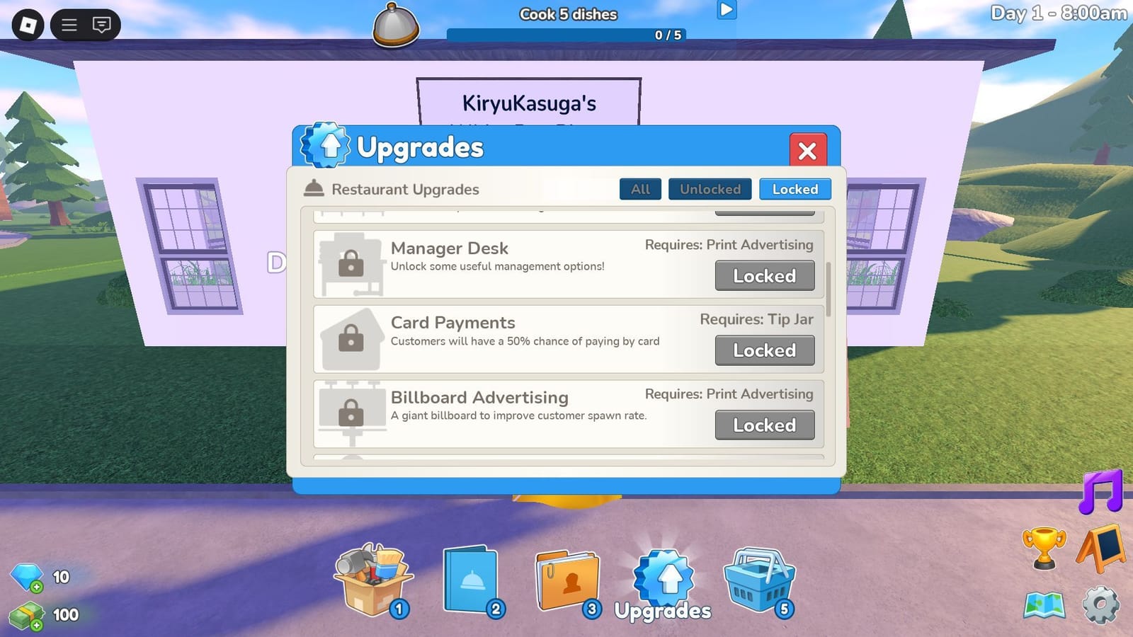 How to get Manager Desk in Restaurant Tycoon 3