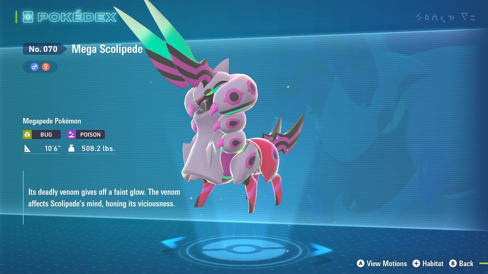 Best Scolipede moveset and nature in Pokemon Legends Z-A