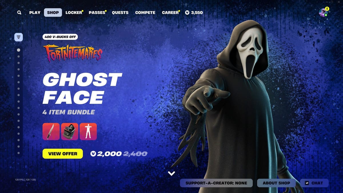 How to get Ghost Face skin in Fortnite
