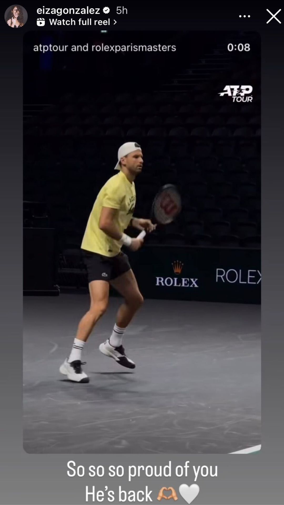 Grigor Dimitrov's 'proud' girlfriend Eiza Gonzalez pens touching note ...