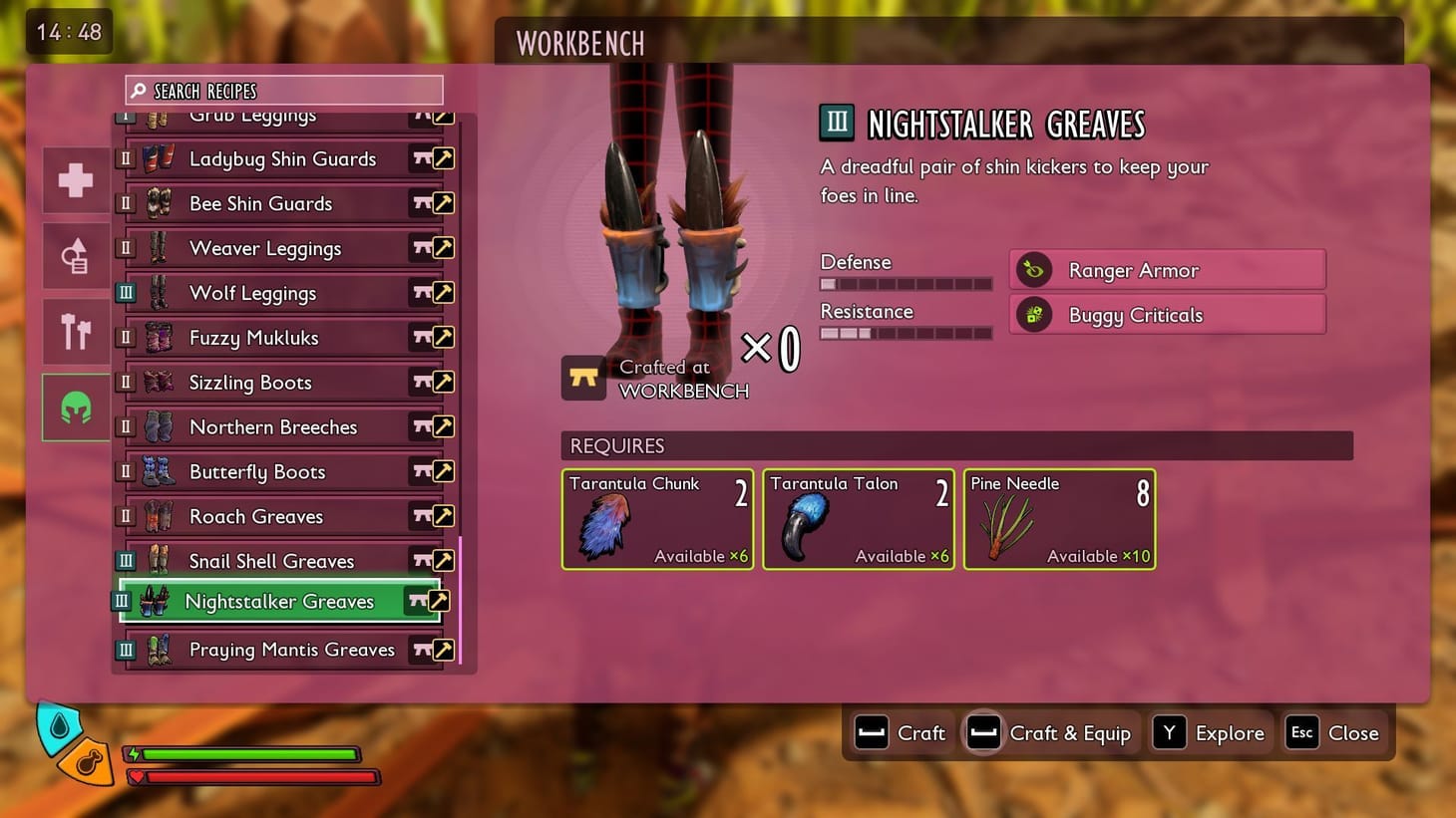 Grounded 2: How to craft Tarantula (Nightstalker) armor set