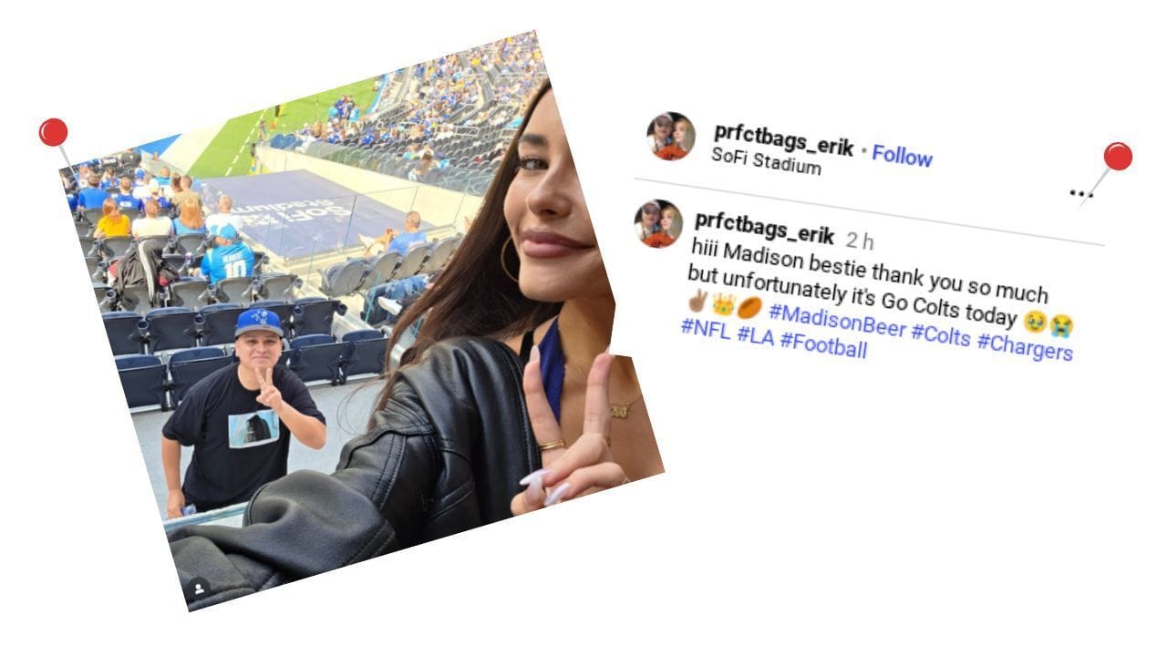 Madison Beer: Colts fan's selfie reveals Madison Beer cheering for ...