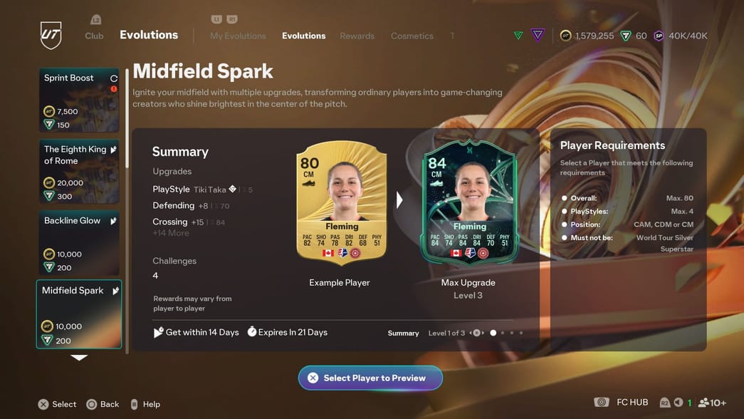 EA FC 26 Midfield Spark Evolution: Best players to use, all upgrades ...