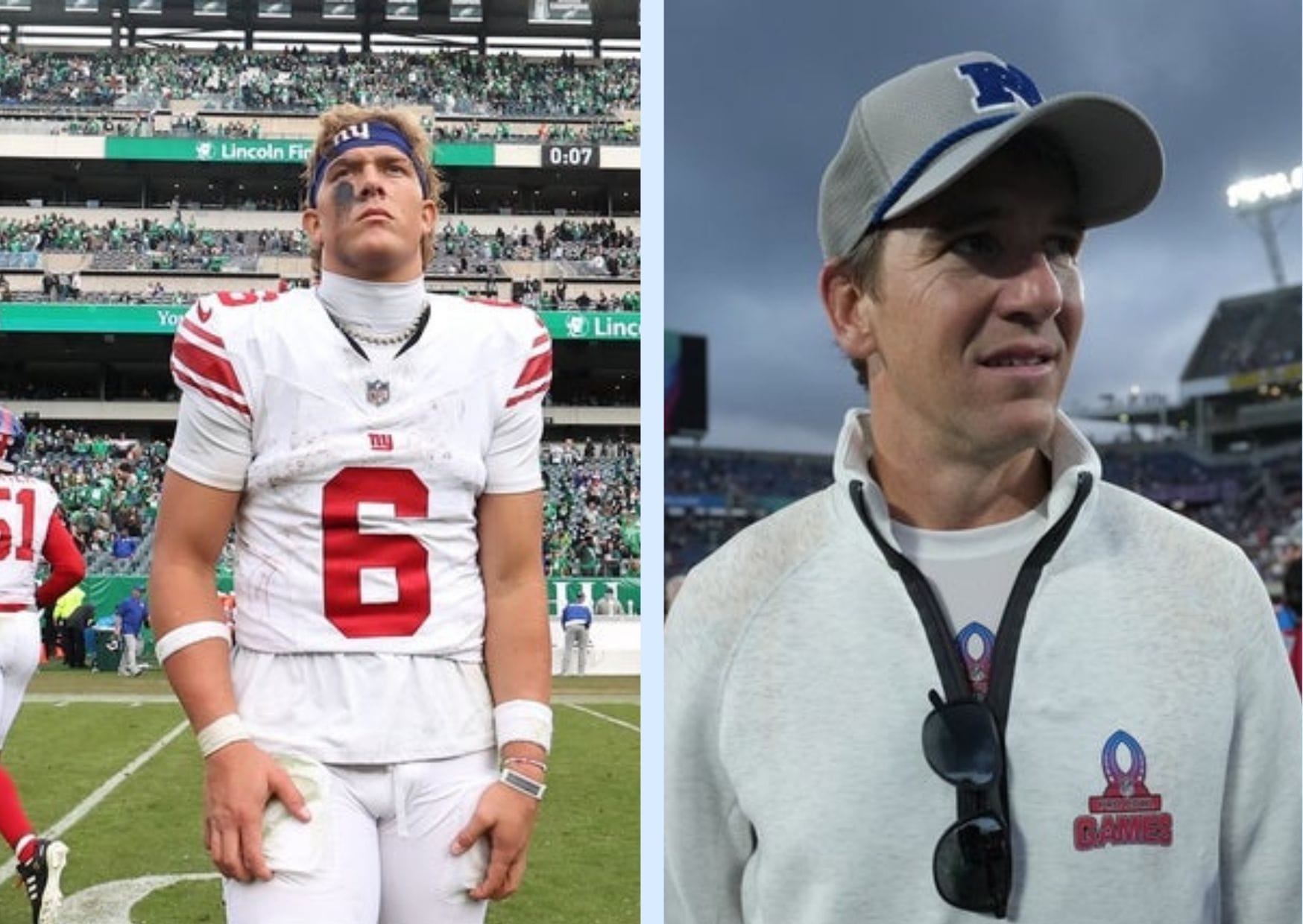 Jaxson Dart makes feelings known on Eli Manning’s son Charlie snubbing ...