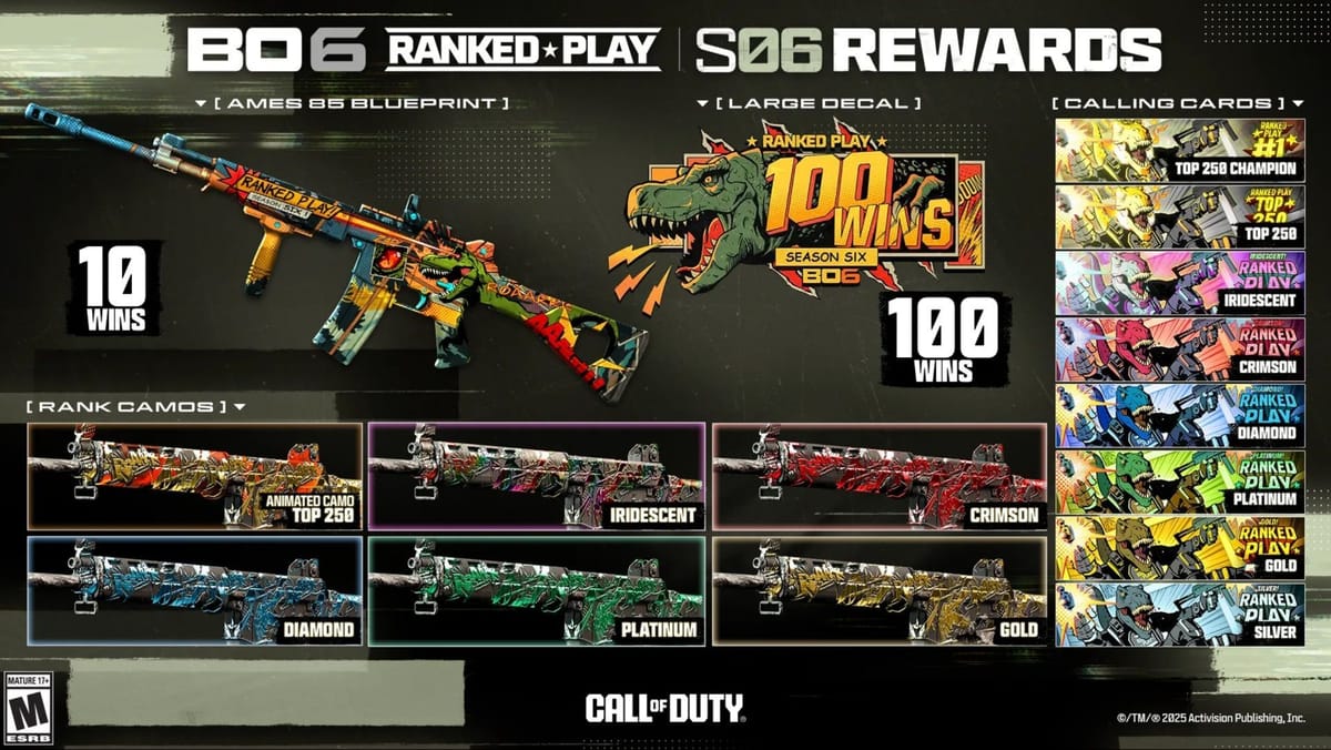 All Black Ops 6 Season 6 Ranked Play rewards and how to get them