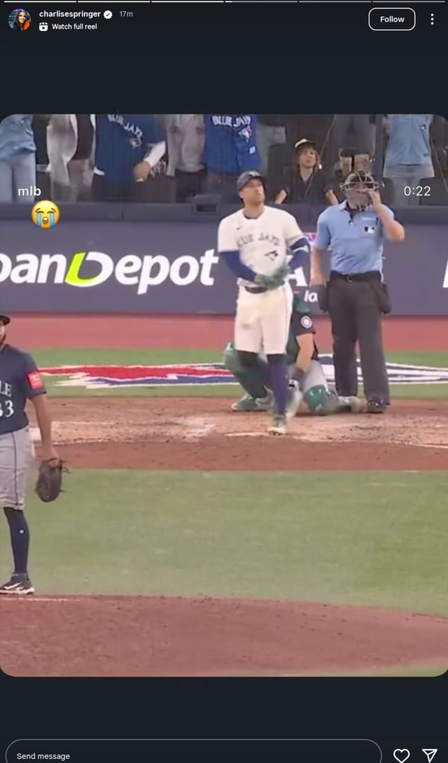 George Springer's wife Charlise drops 2-word message after husband's HR ...