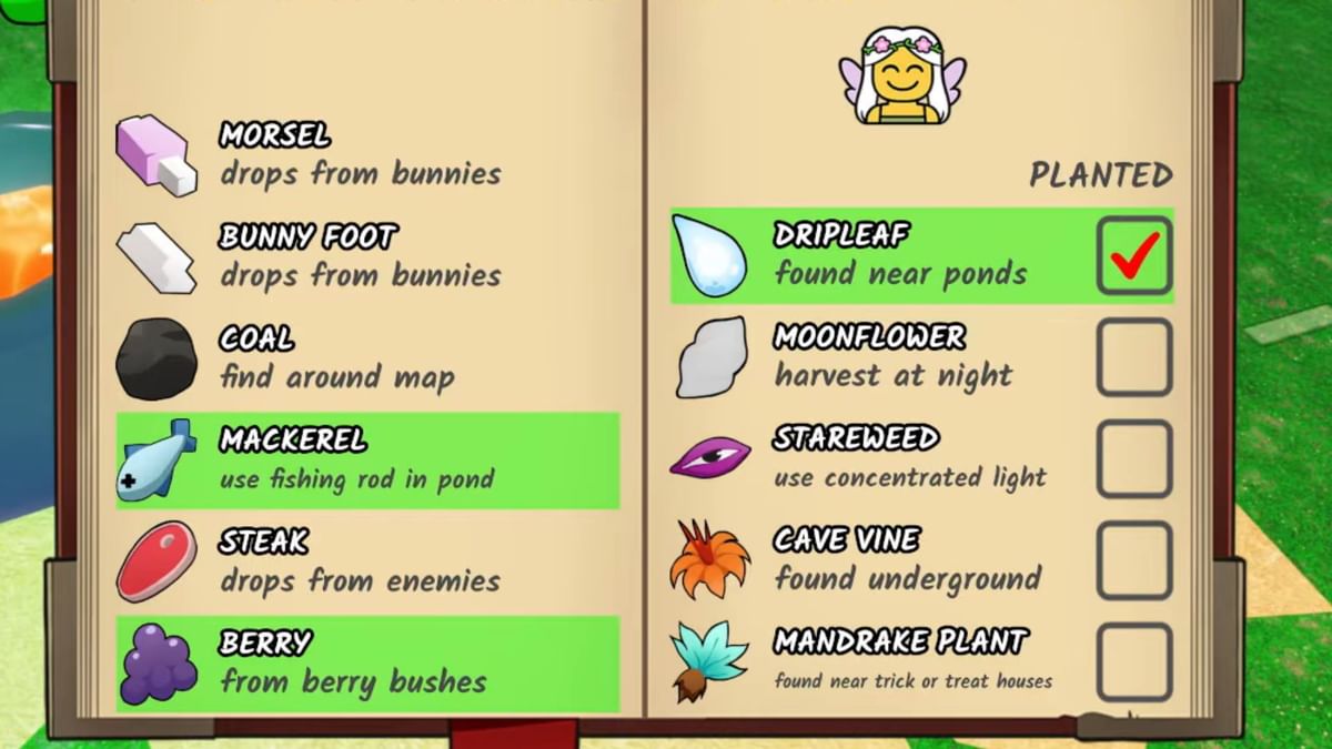 All 99 Nights in the Forest potion ingredients and how to get them