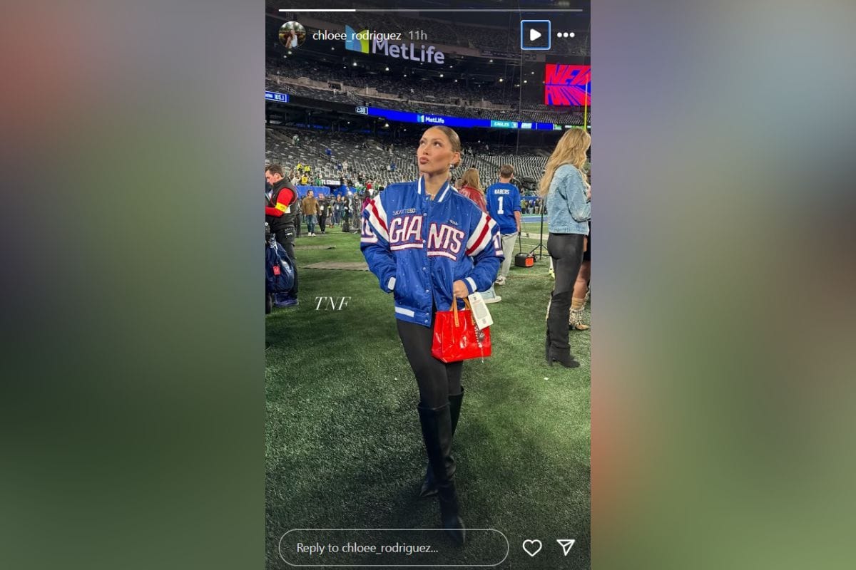 Cam Skattebo's GF Chloe Rodriguez glows in New York donning custom ...