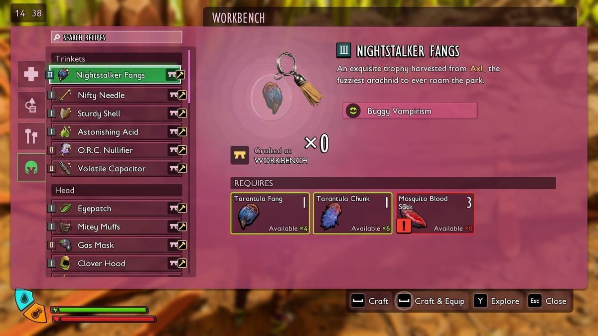 Grounded 2: How to craft Tarantula (Nightstalker) armor set