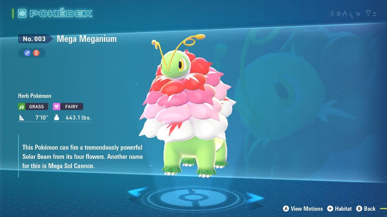 Best Meganium moveset and nature in Pokemon Legends Z-A