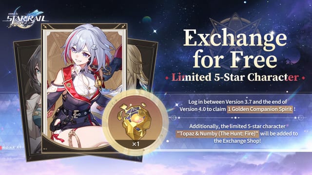 Honkai Star Rail 3.7 to give away free 5-star character Topaz