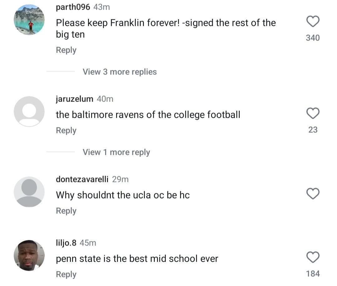 “Baltimore Ravens of the college football”: CFB fans roast James Franklin as UCLA’s interim ...