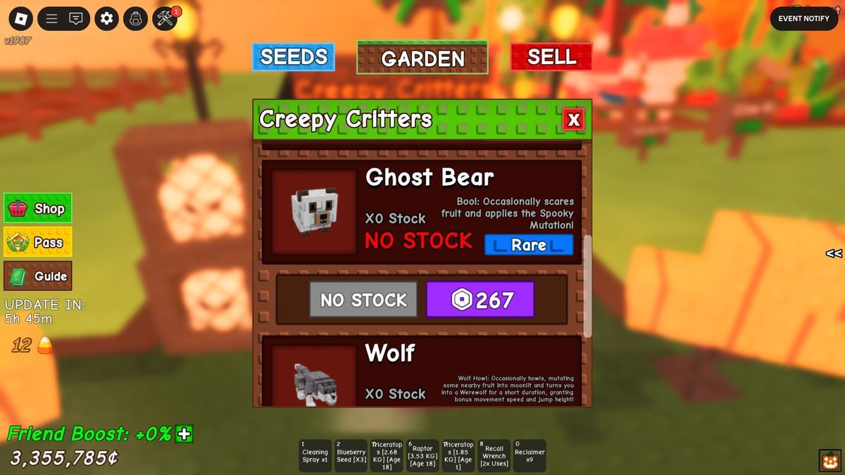 What does Ghost Bear do in Grow a Garden?