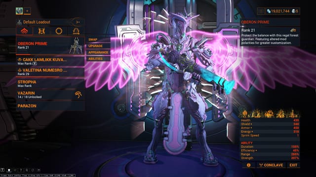 Warframe: Oberon build refresh (2025)