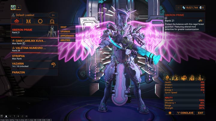 Warframe: Oberon build refresh (2025)