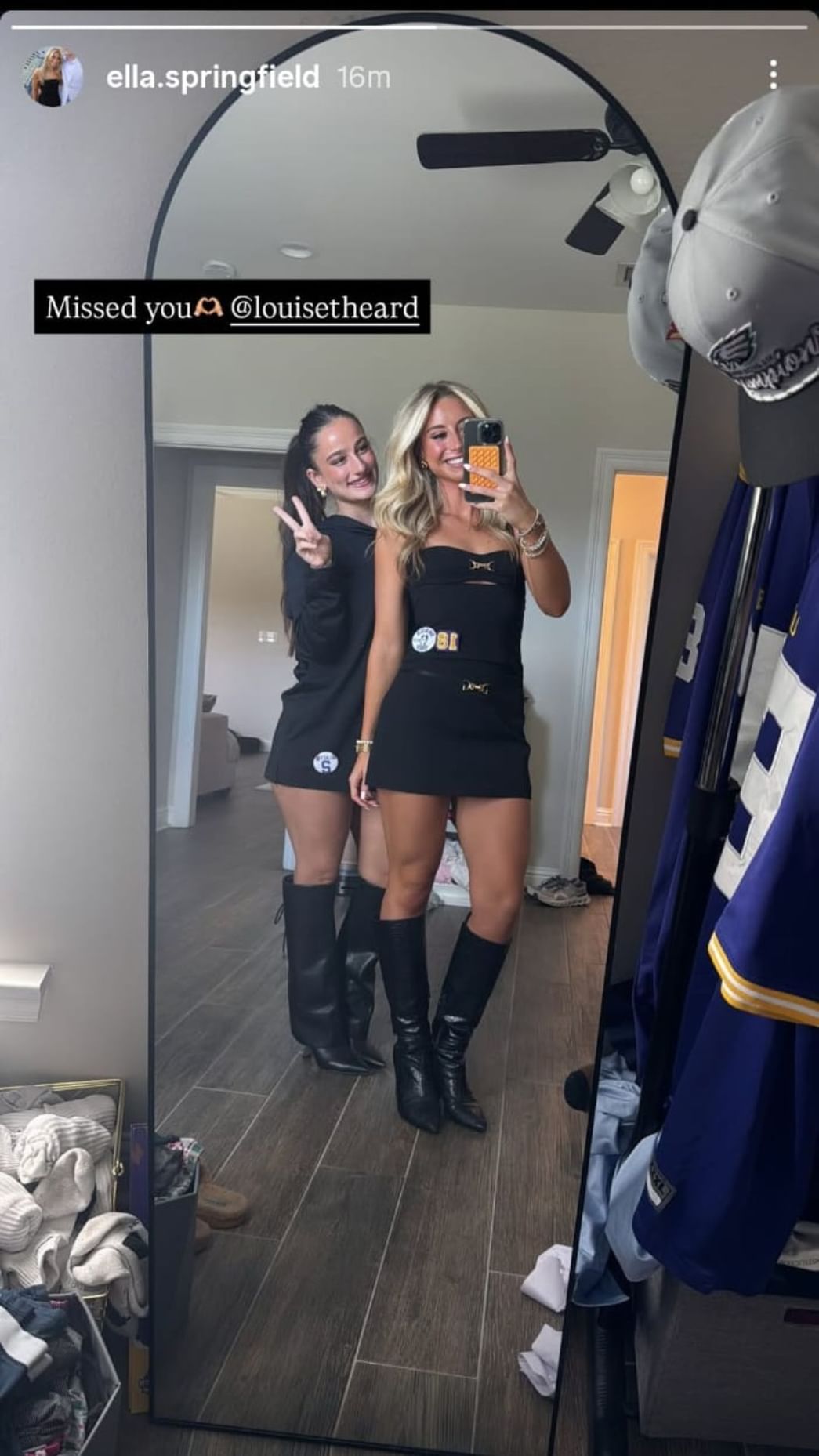 Garrett Nussmeier's fiancée Ella Springfield flexes her wholesome game day look in all-black ...