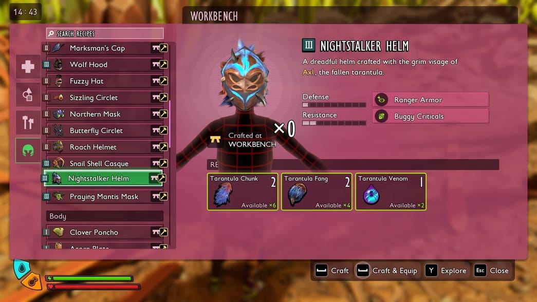 Grounded 2: How to craft Tarantula (Nightstalker) armor set