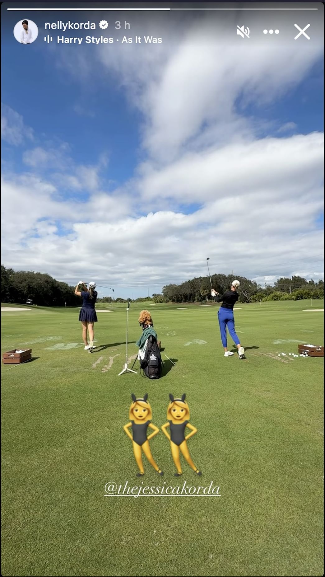 Sister duo Jessica and Nelly Korda hit the range as the elder sibling ...