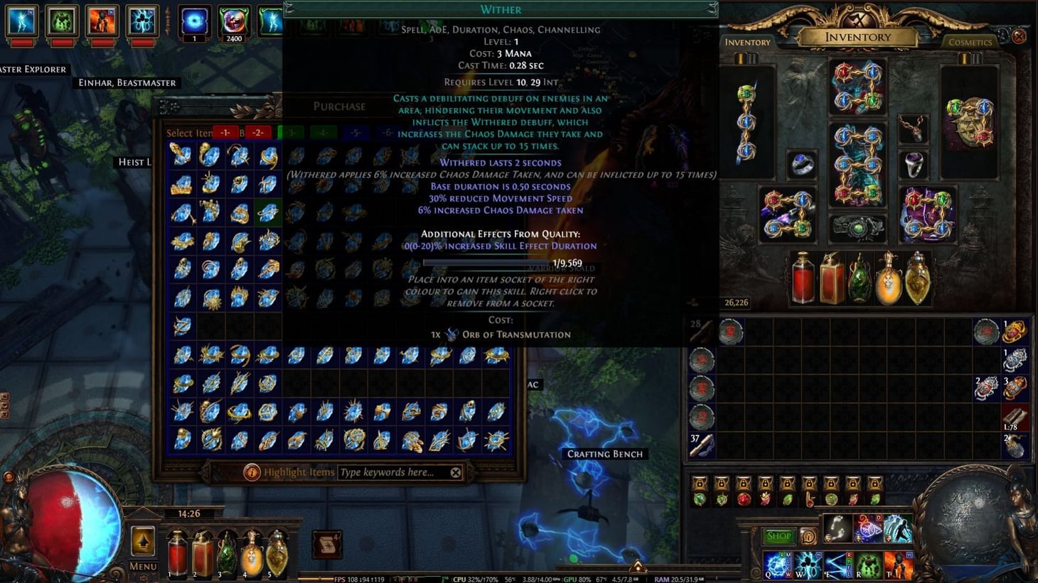 Path of Exile Withered debuff explained