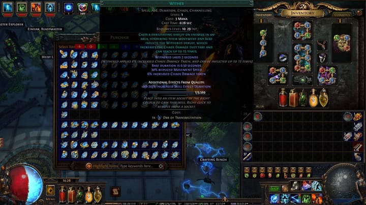 Path of Exile Withered debuff explained