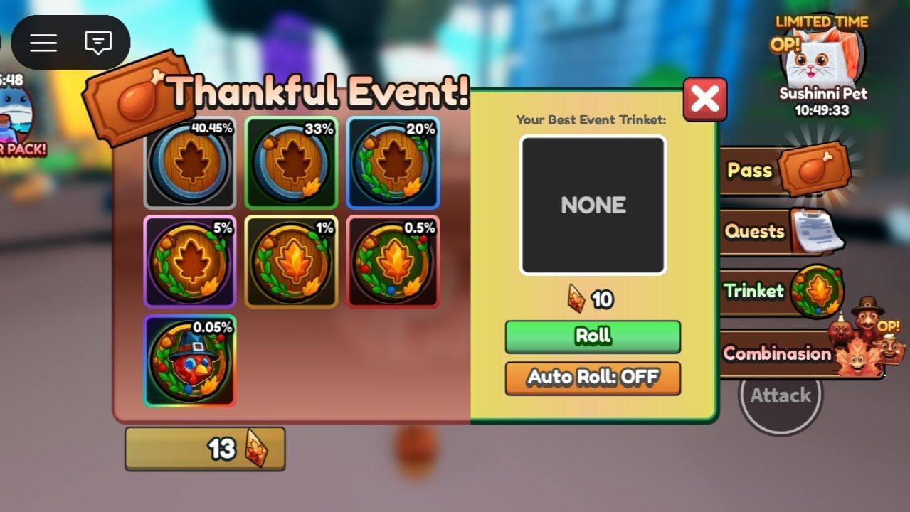 How to get Thankful Shards in Brainrot Evolution