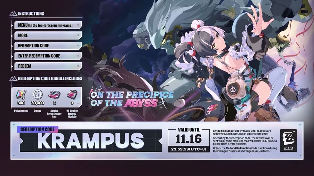 Zenless Zone Zero 2.4 livestream code expiry time and rewards