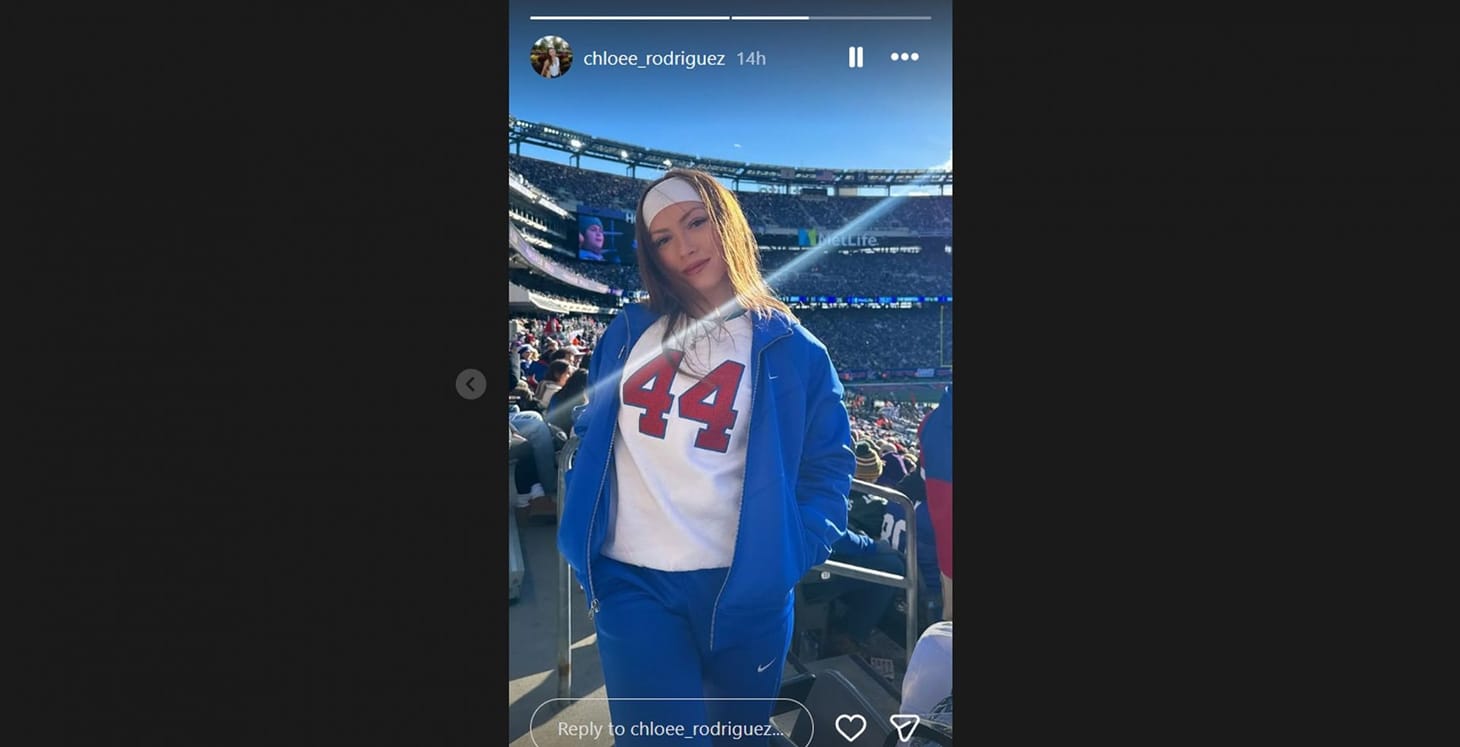 Cam Skattebo’s GF Chloe Rodriguez dons blue & white Giants-inspired ...
