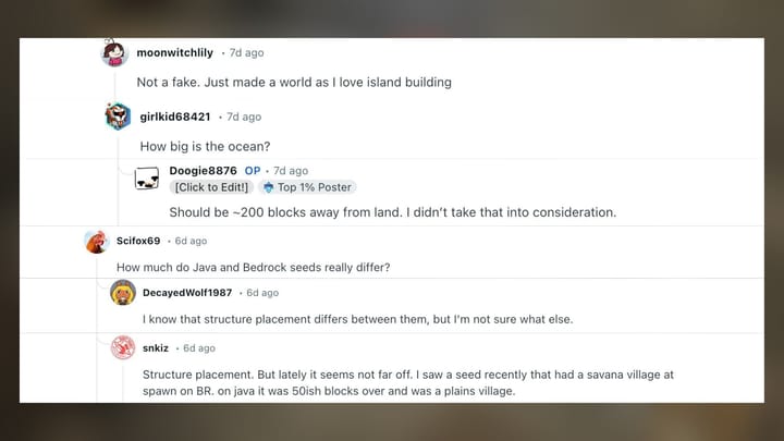 This Minecraft survival island seed works for both Bedrock and Java