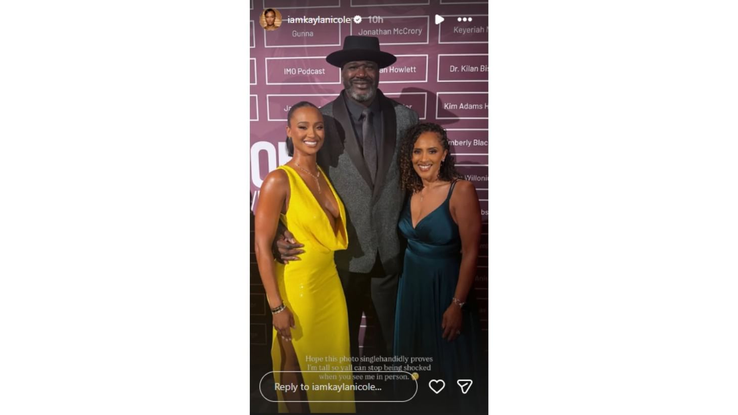 "Hope this proves I'm tall": Kayla Nicole uses photo with Shaq to clap ...