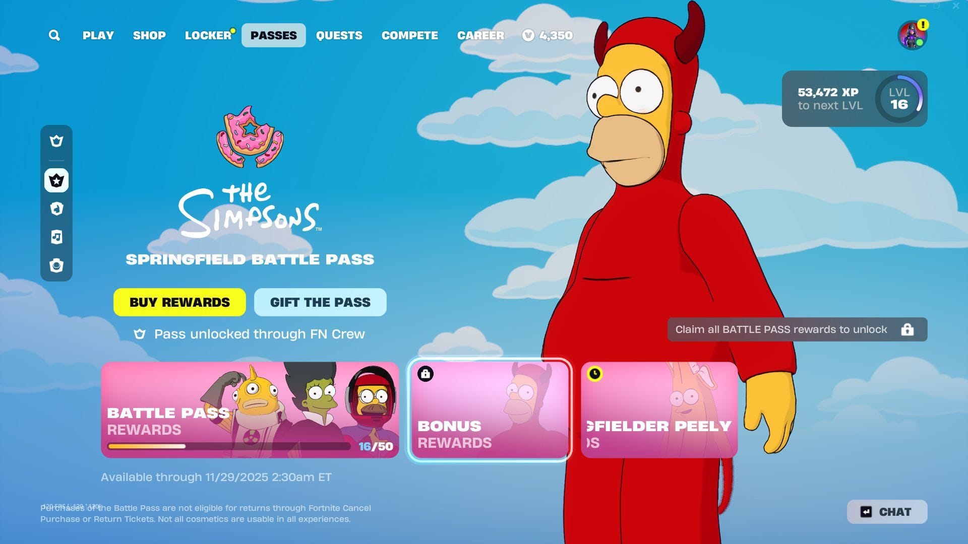 When does the Fortnite Simpsons season end?