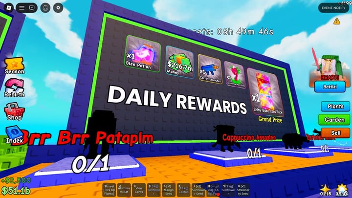 What does a Size Potion do in Plants Vs Brainrots?