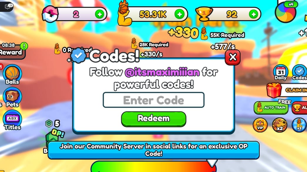 Throw a Basketball codes (March 2026)
