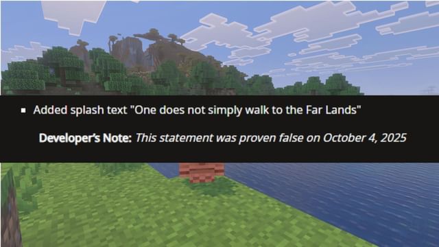 Minecraft snapshot adds new splash text to honor YouTuber who walked to ...