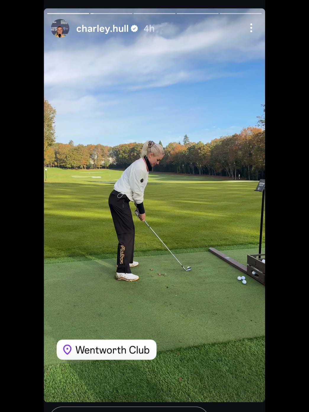 Charley Hull dons white as she practices her swing at Wentworth amid ...